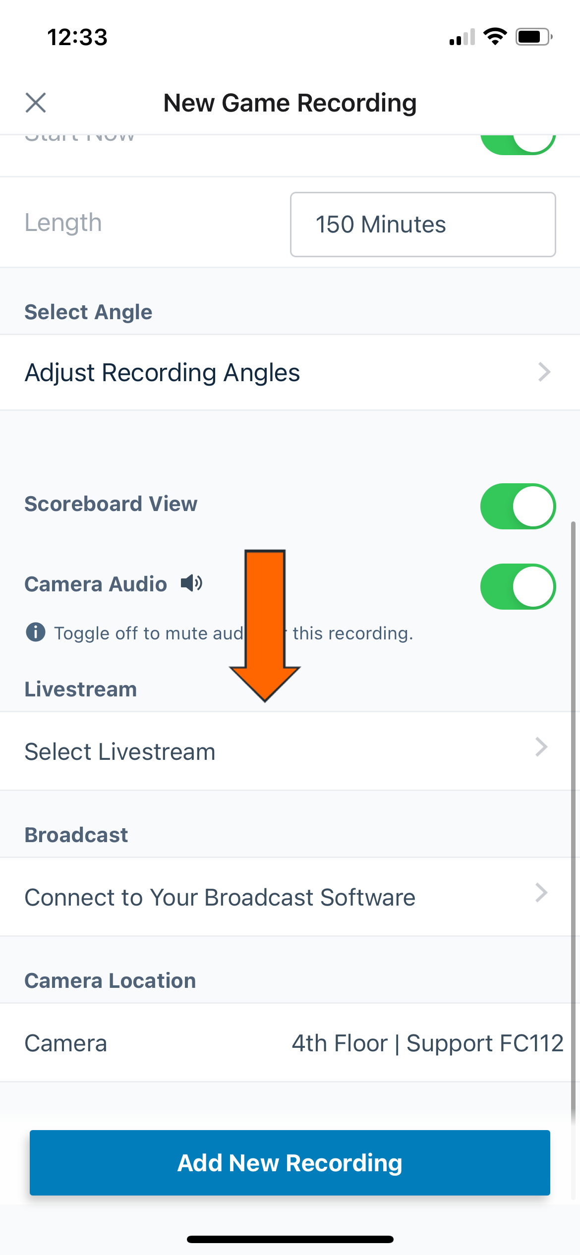 Livestream to Hudl Fan • Focus Point • Hudl Support