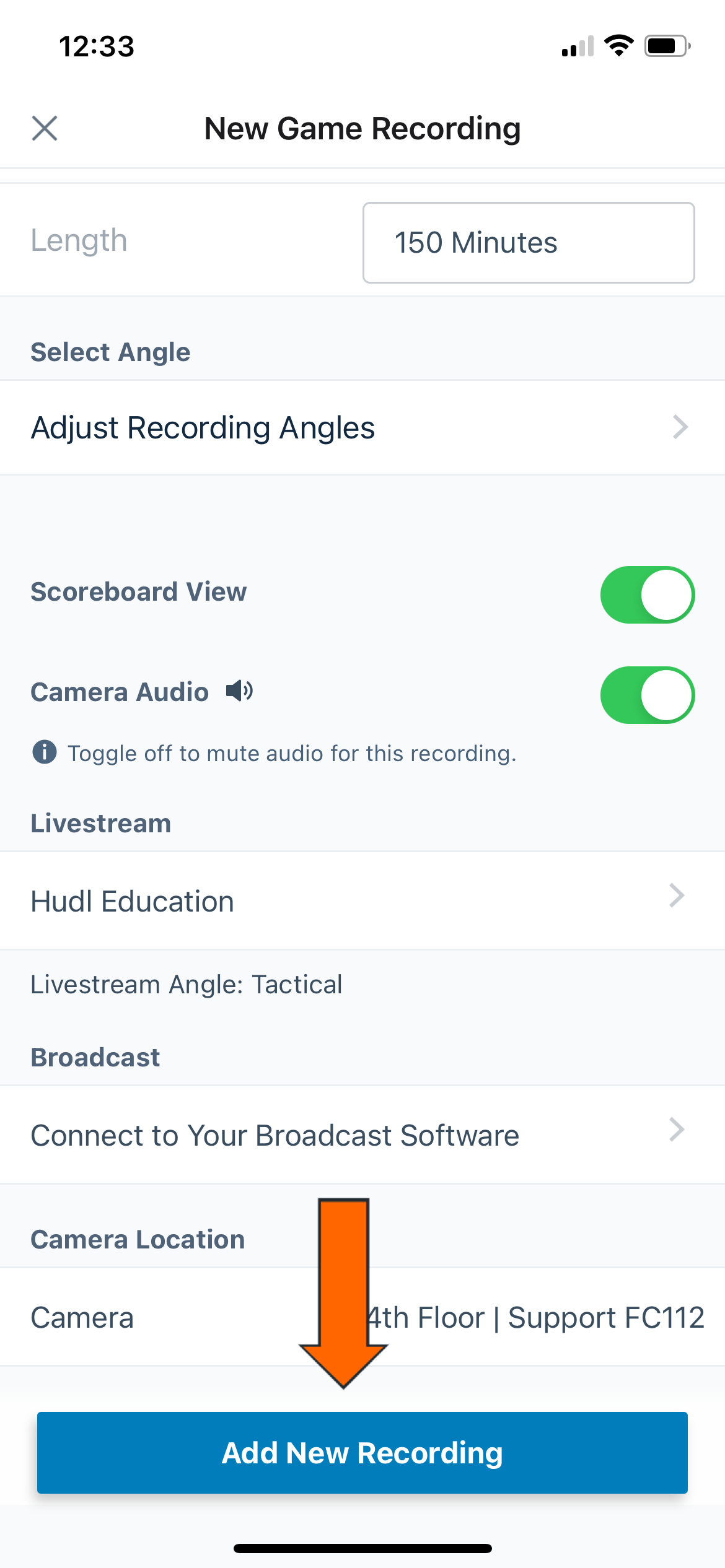 Livestream to Hudl Fan • Focus Point • Hudl Support