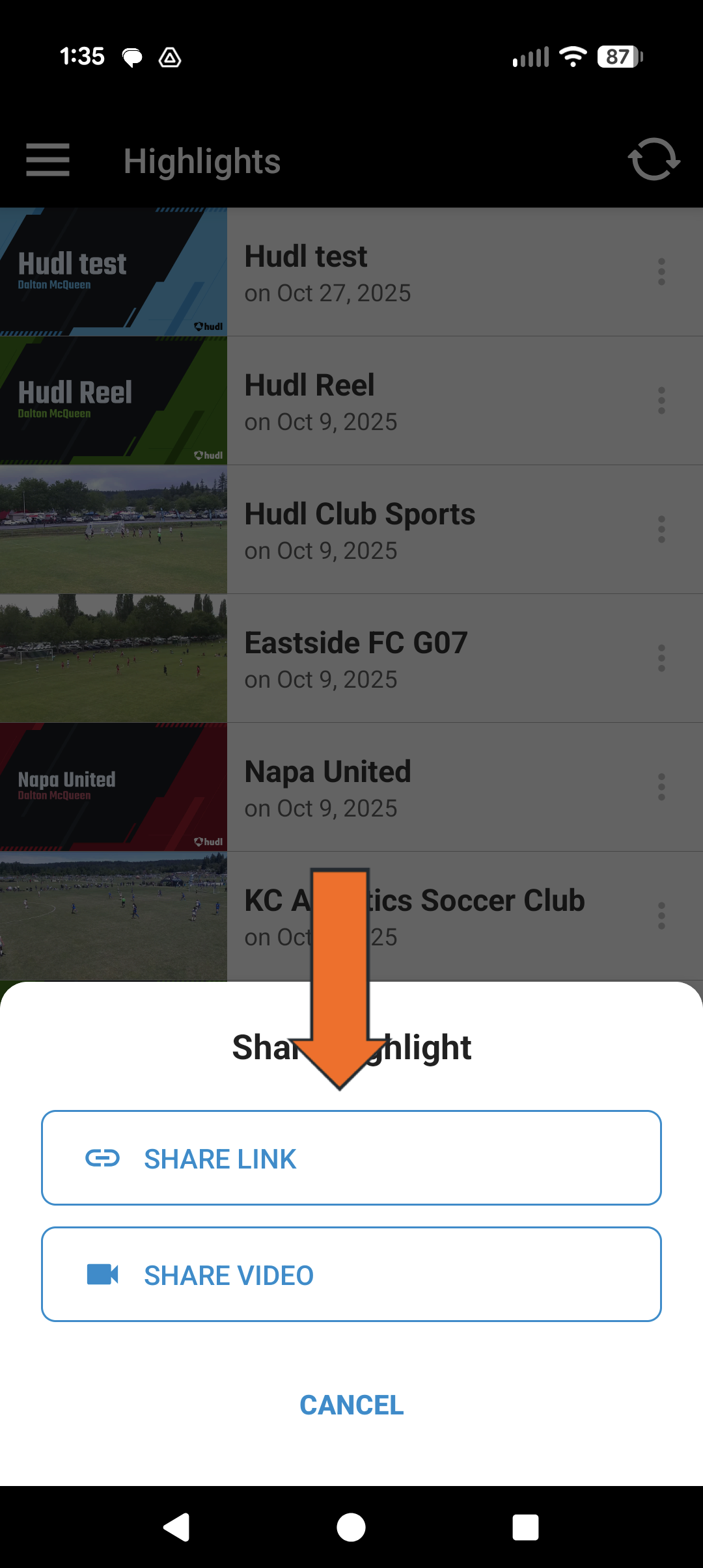 Share Your Highlights • Hudl Support