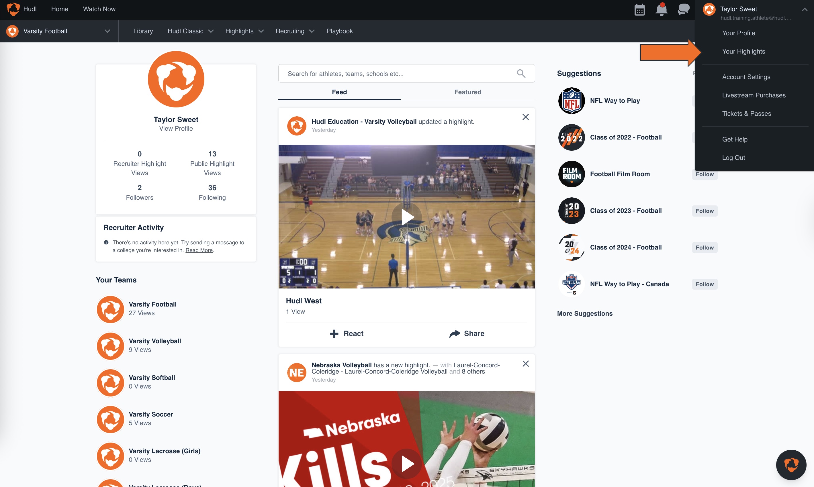 Share Your Highlights • Hudl Support