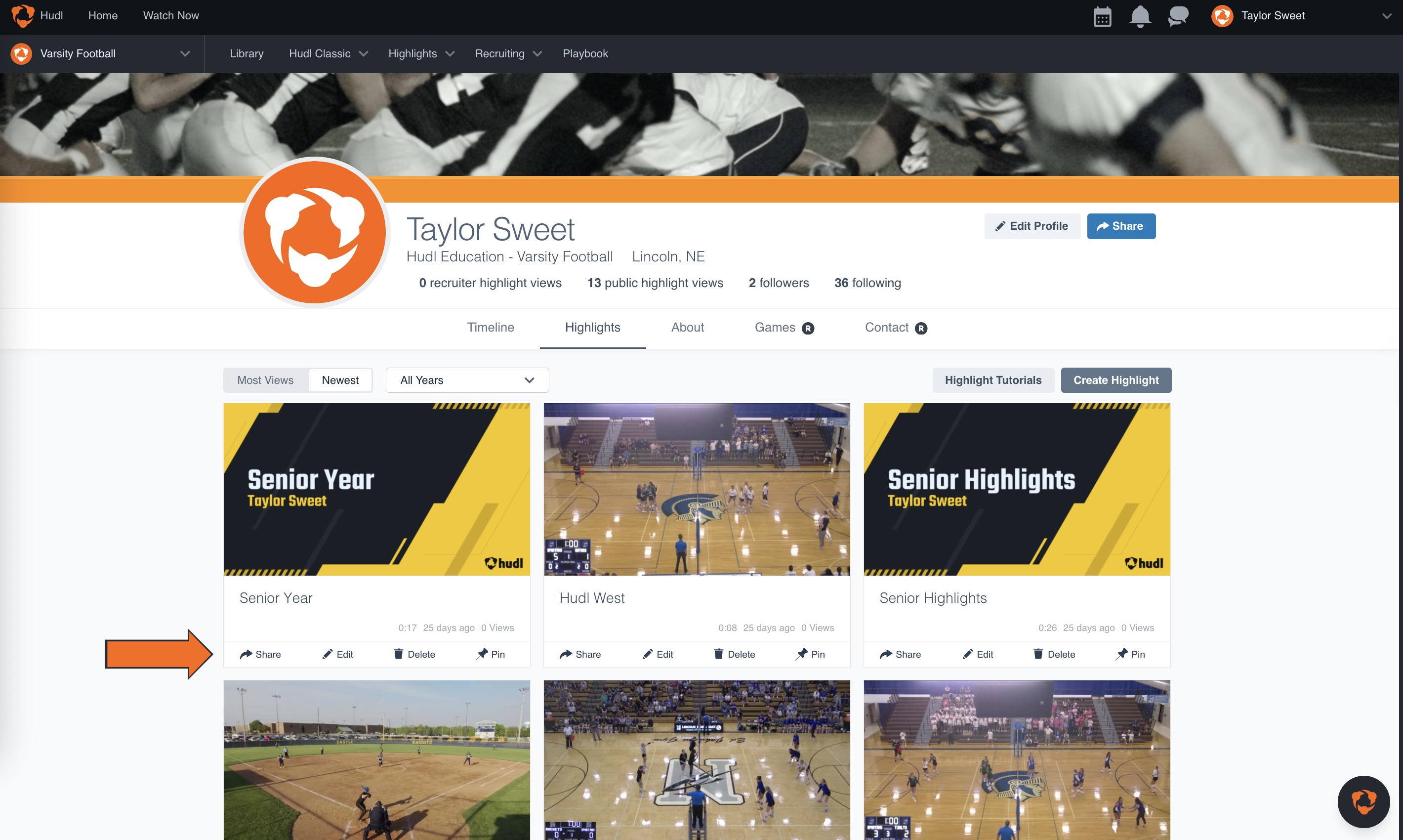Share Your Highlights • Hudl Support
