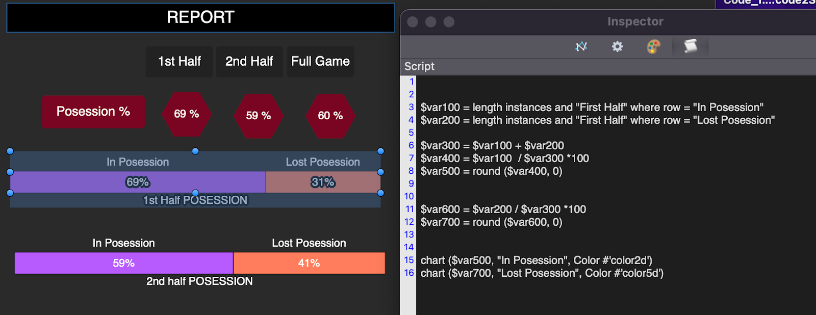 Calculate % of Possession with Chart • Hudl Support