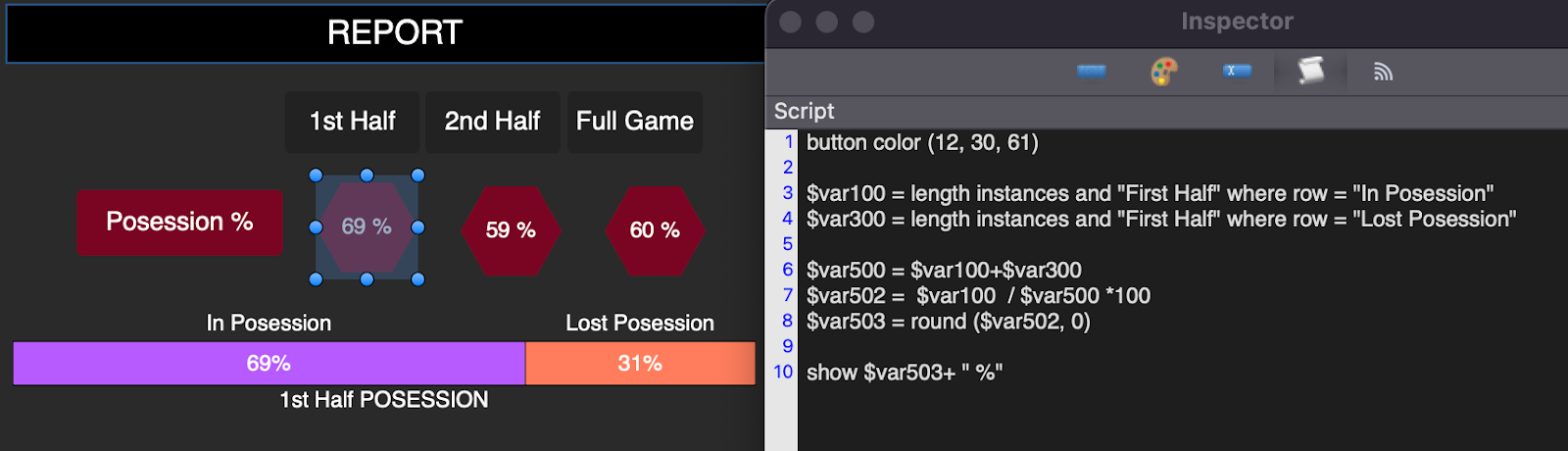 Calculate % of Possession with Chart • Hudl Support