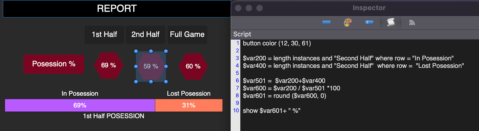 Calculate % of Possession with Chart • Hudl Support