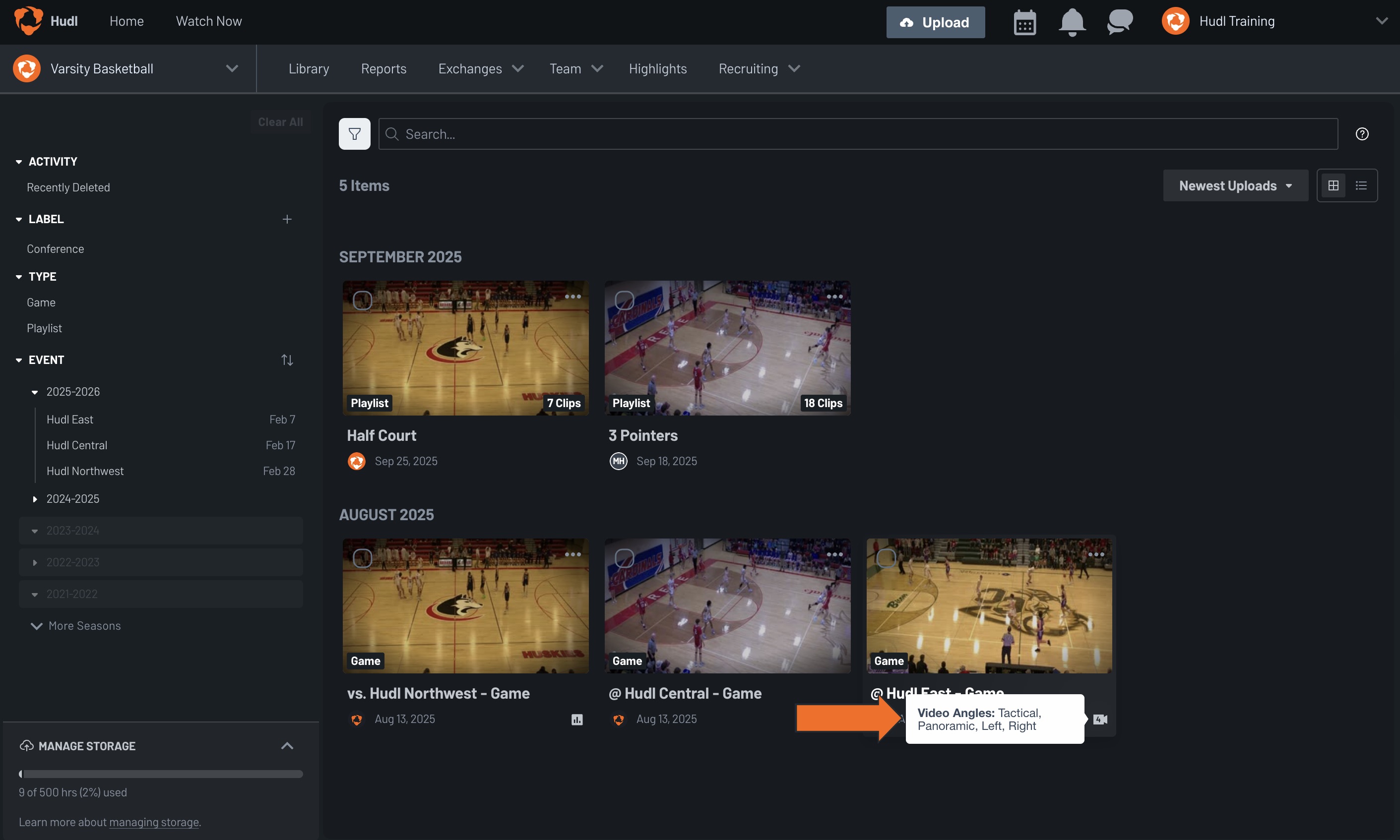 Manage Storage Hours • Hudl Support