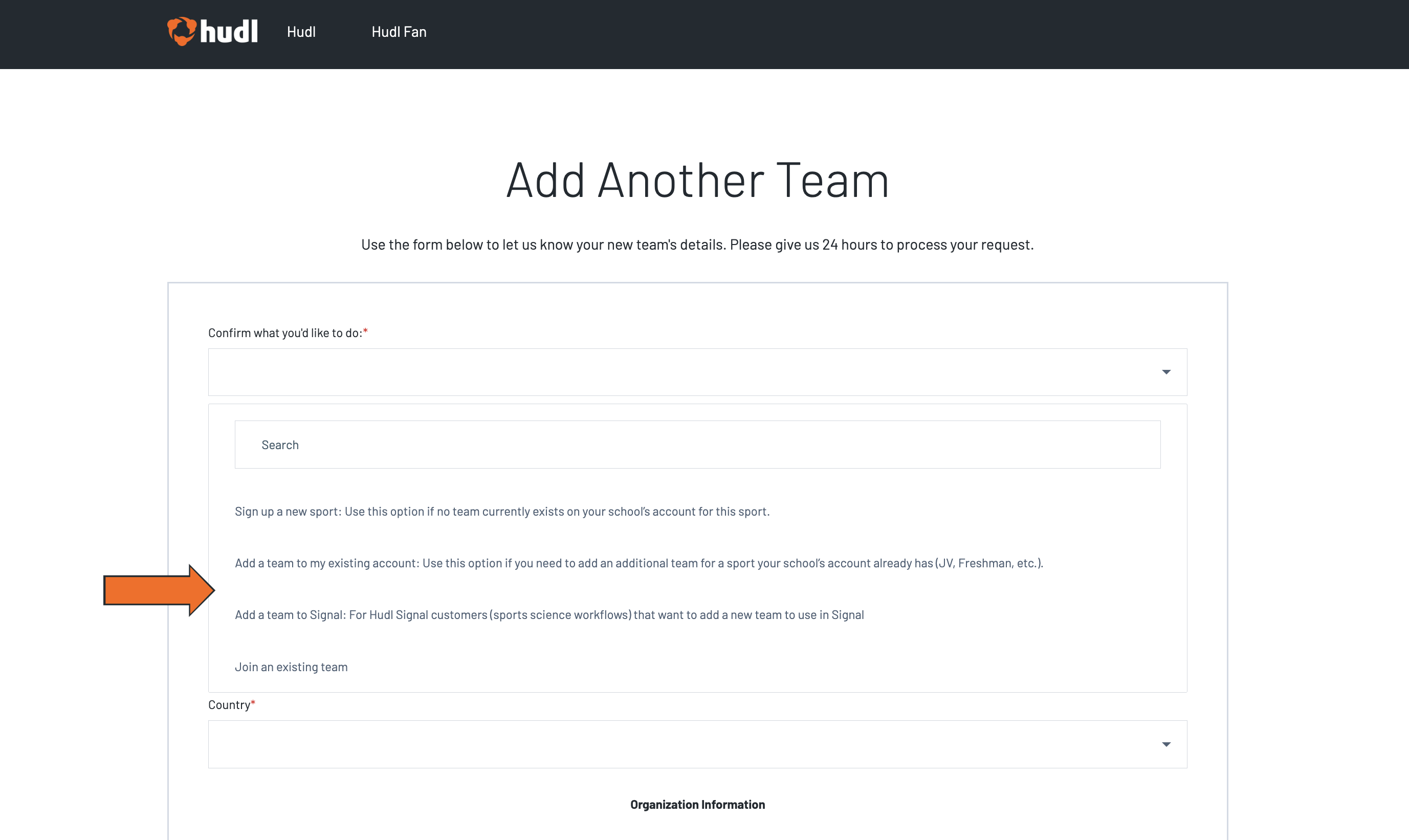 Add Another Team • Hudl Support
