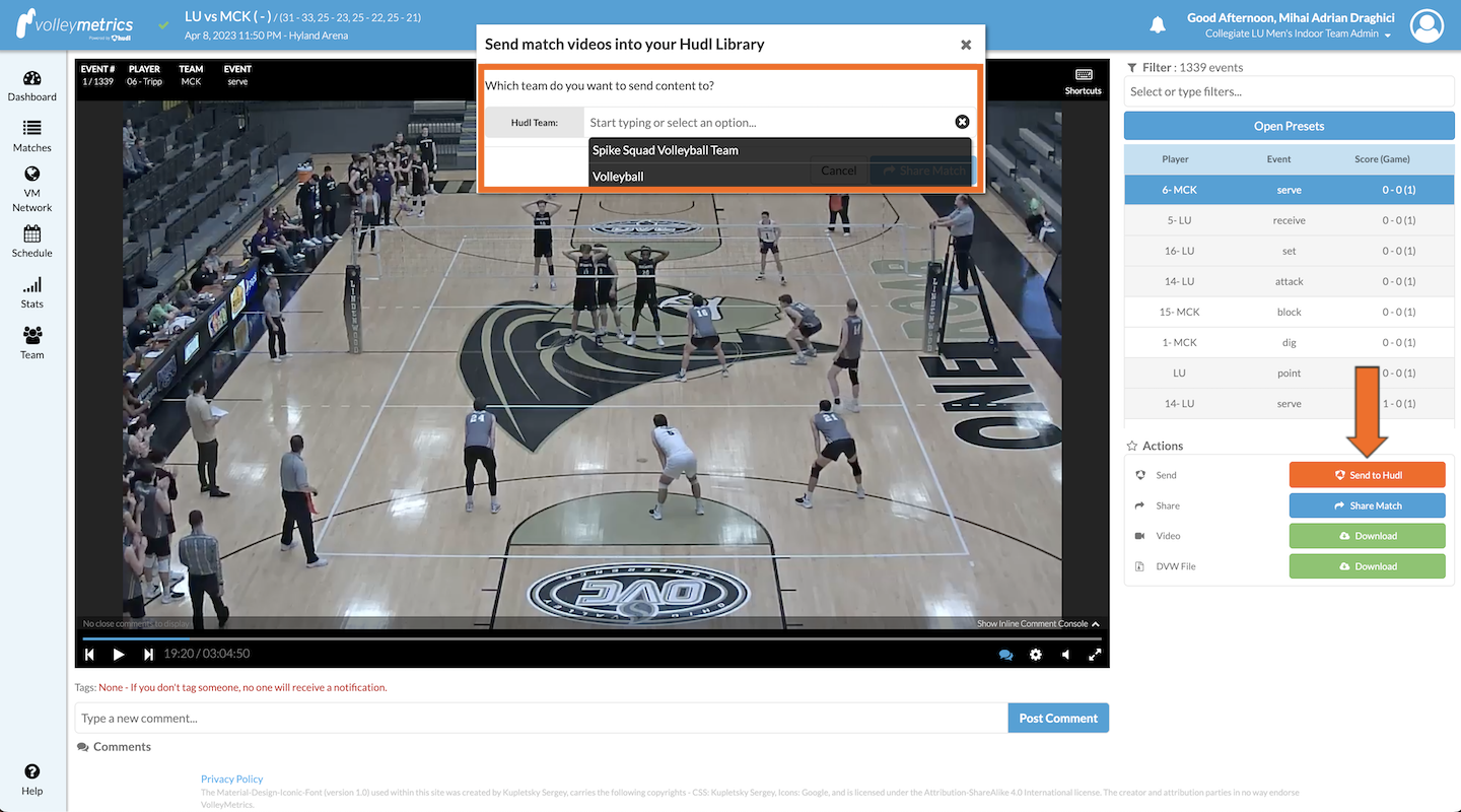 Send a Match Video to your Hudl Team Library • Hudl Support
