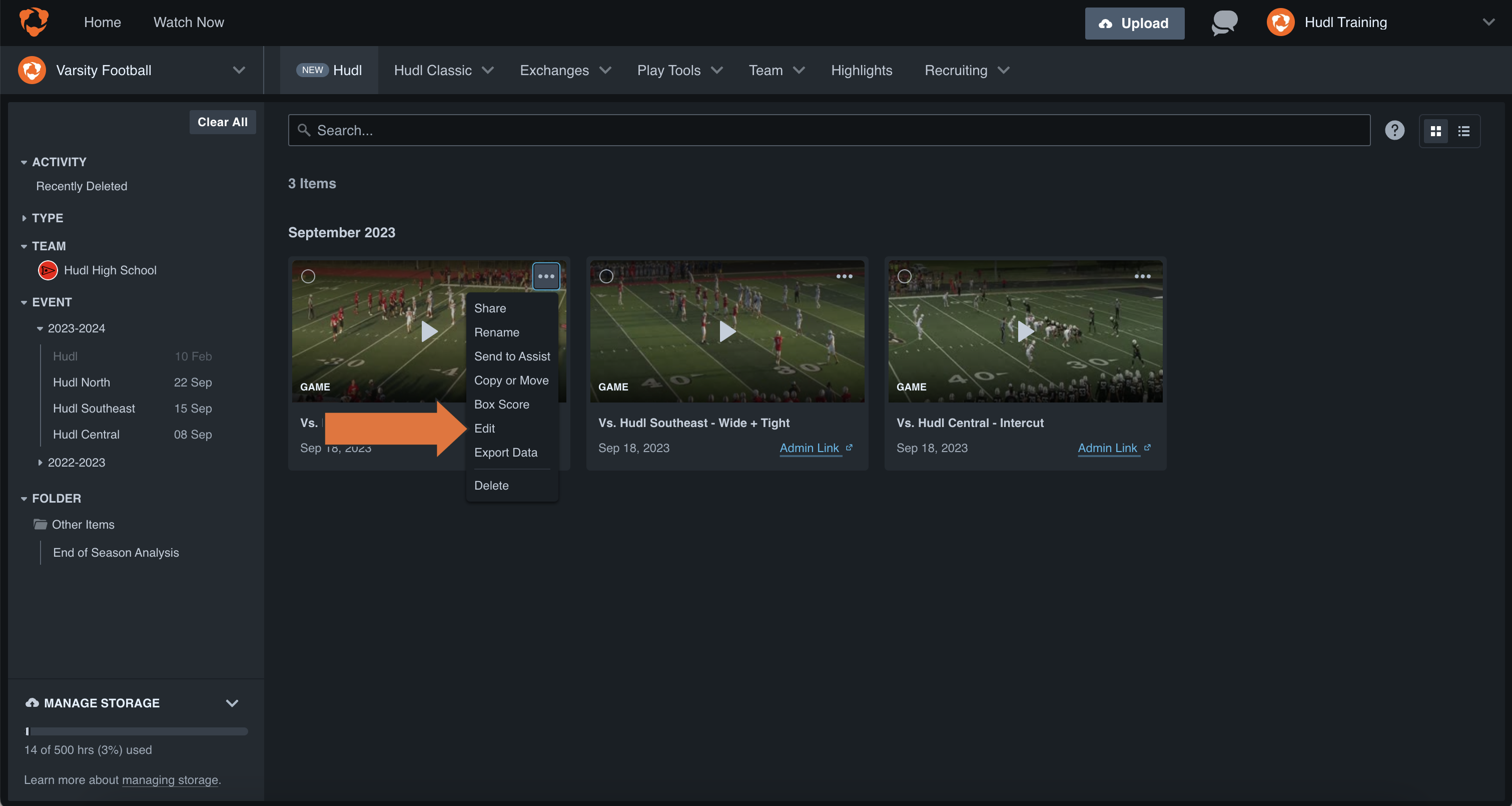 Edit Video Clips | New Hudl Library • Hudl Support