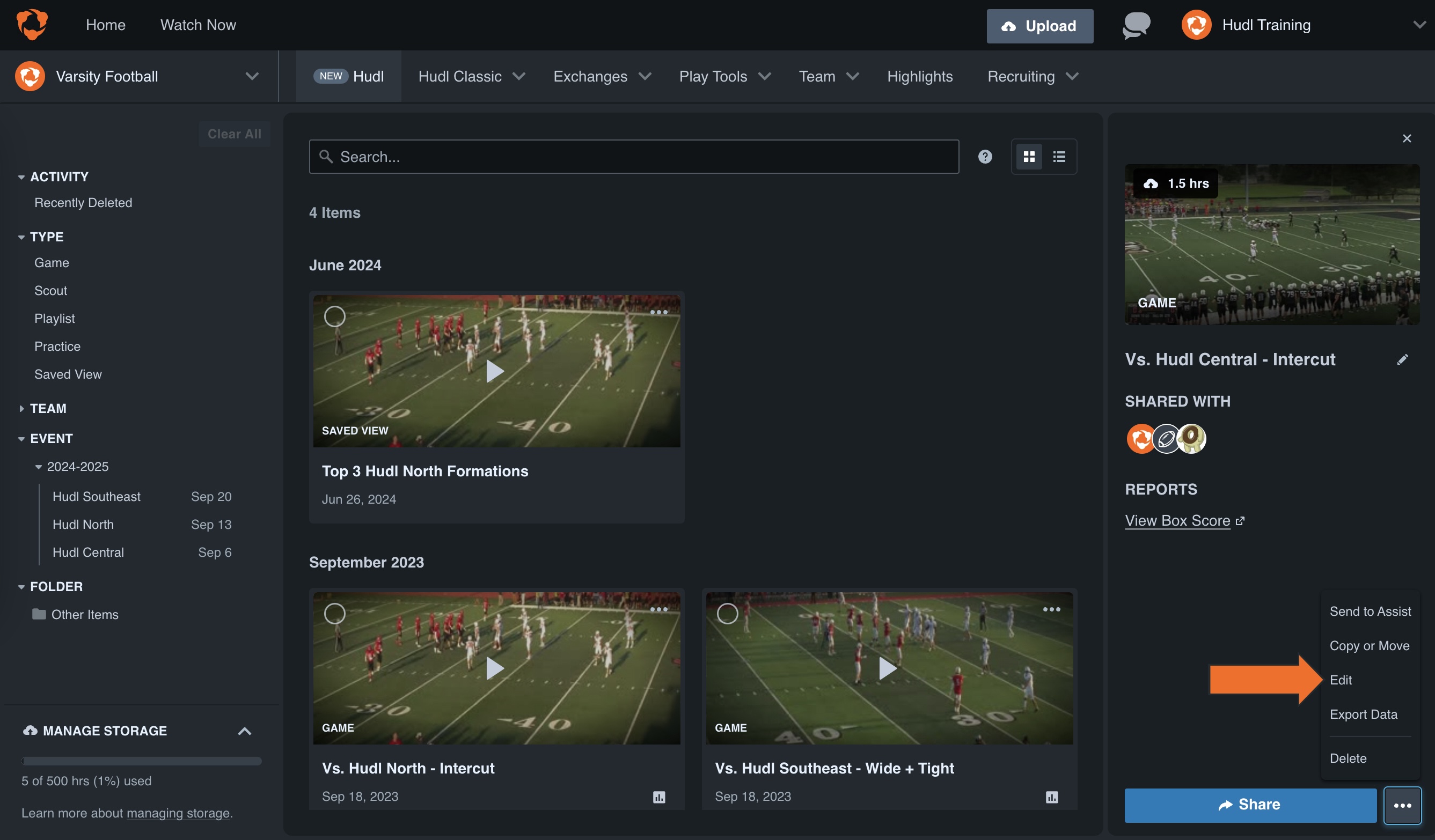 Edit Video Clips | New Hudl Library • Hudl Support