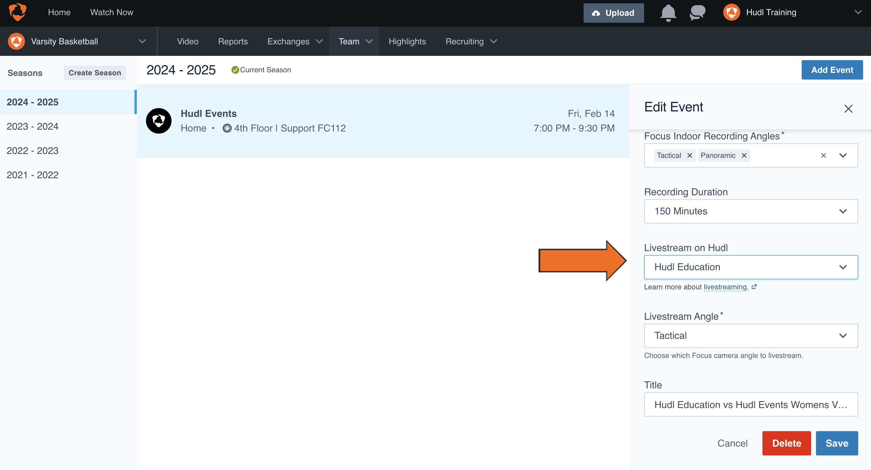 Livestream to Hudl Fan • Hudl Support