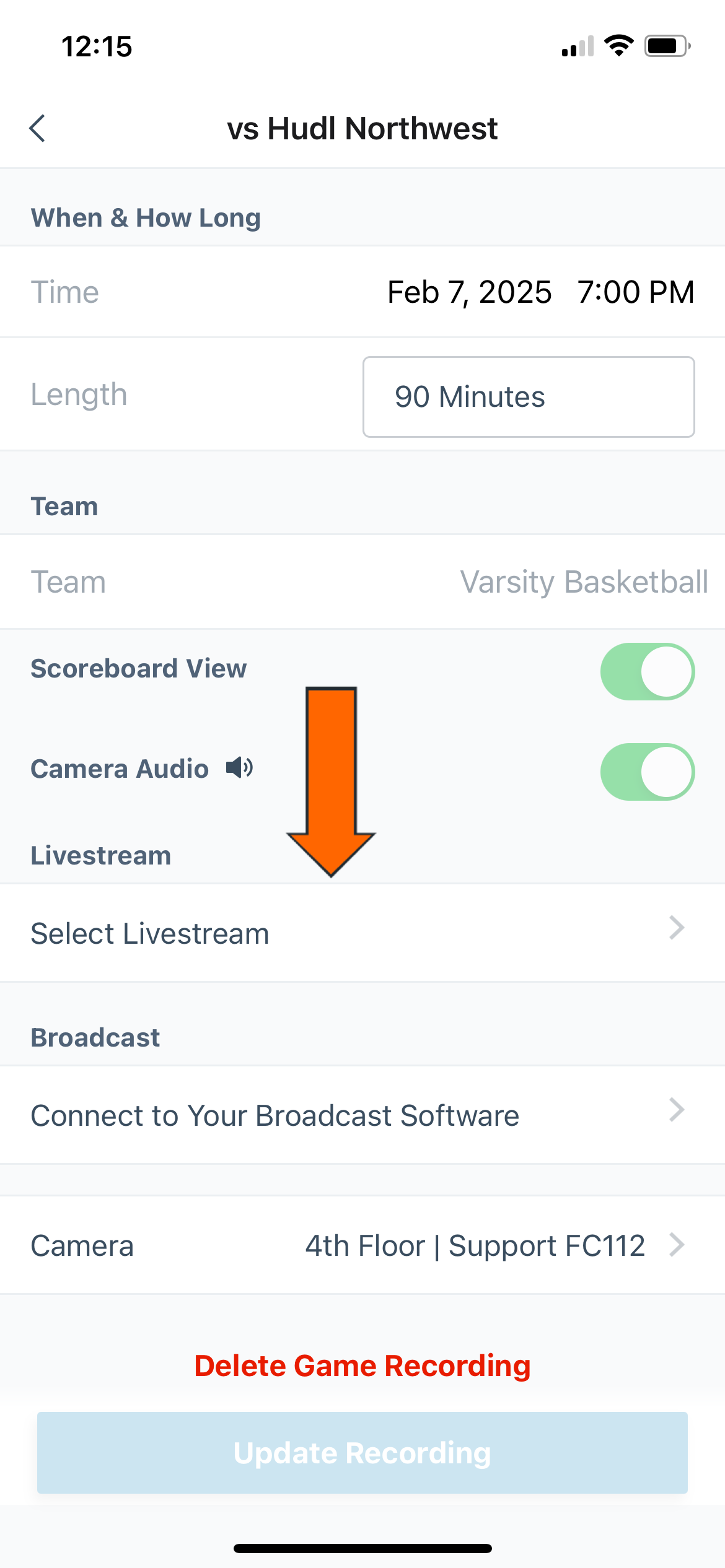 Livestream to Hudl Fan • Hudl Support