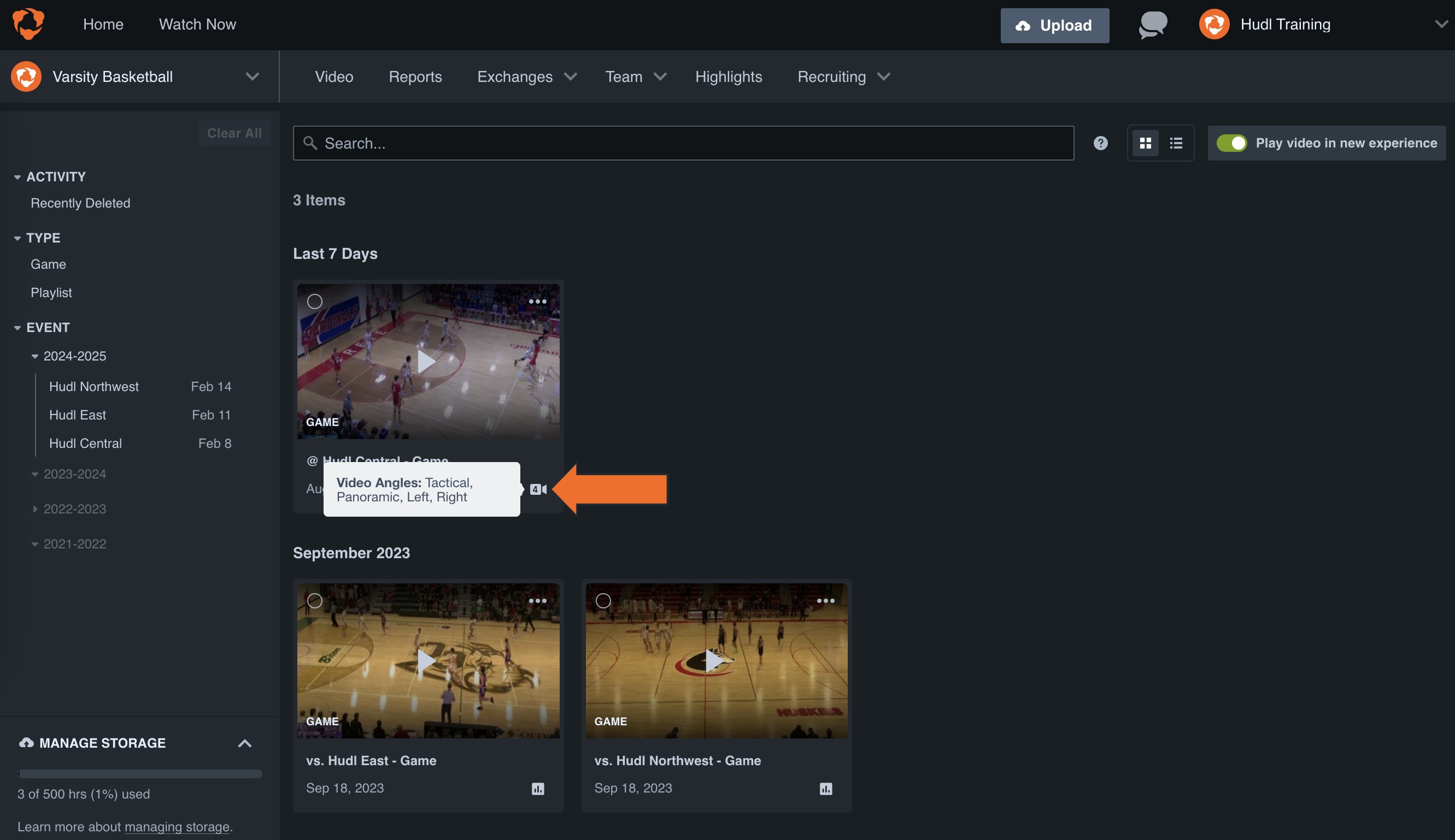 Manage Storage Hours • Library • Hudl Support