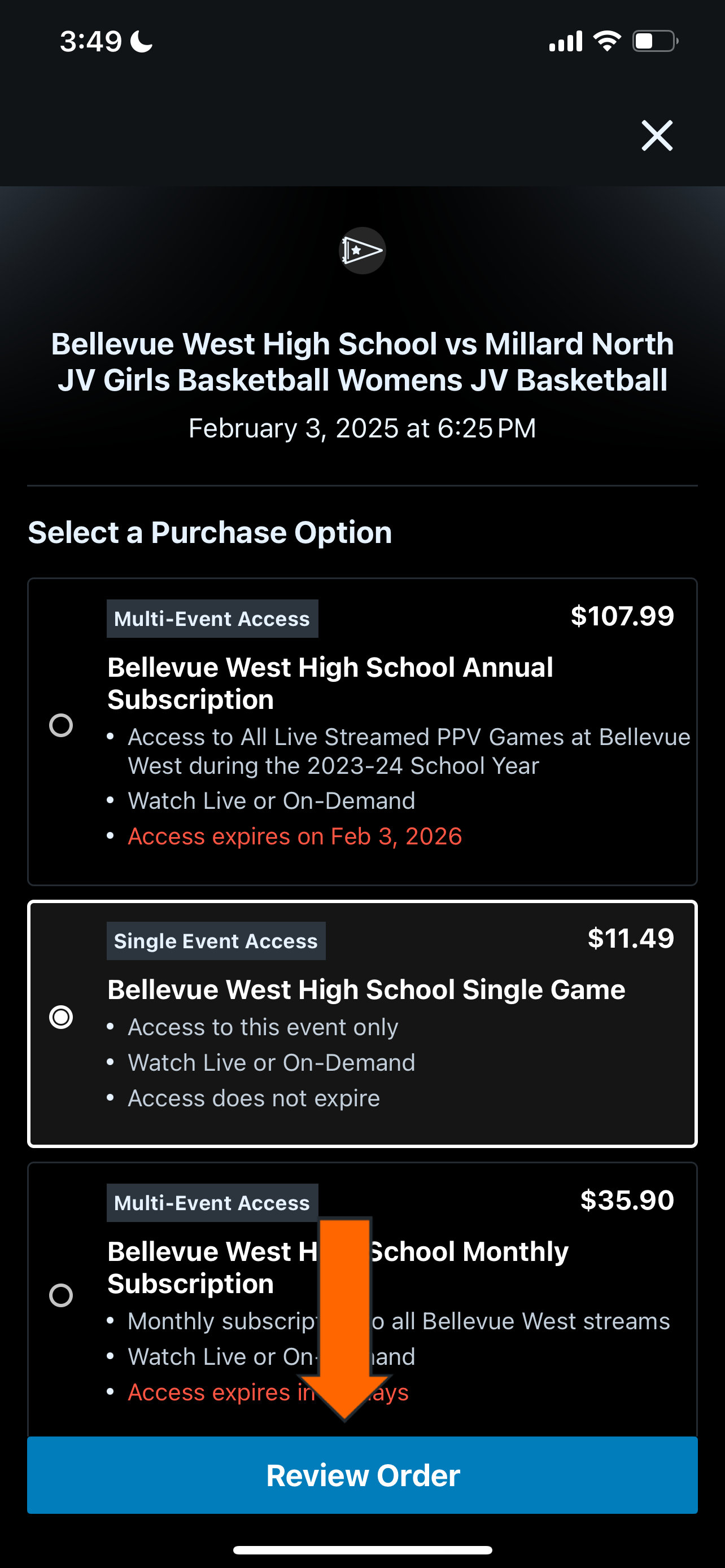 Purchase a Livestream • Hudl Support