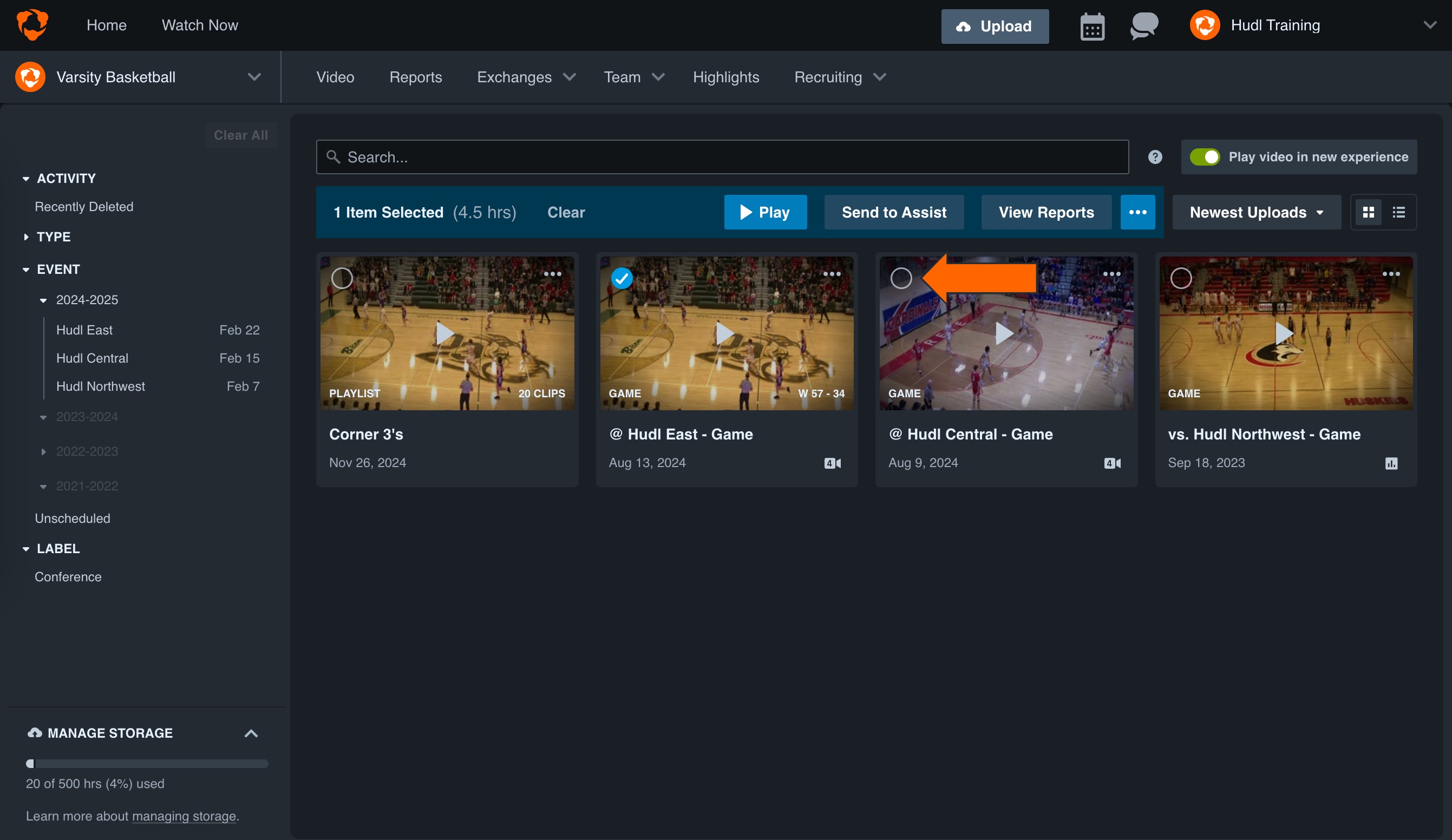 Download Video • New Hudl Library • Hudl Support
