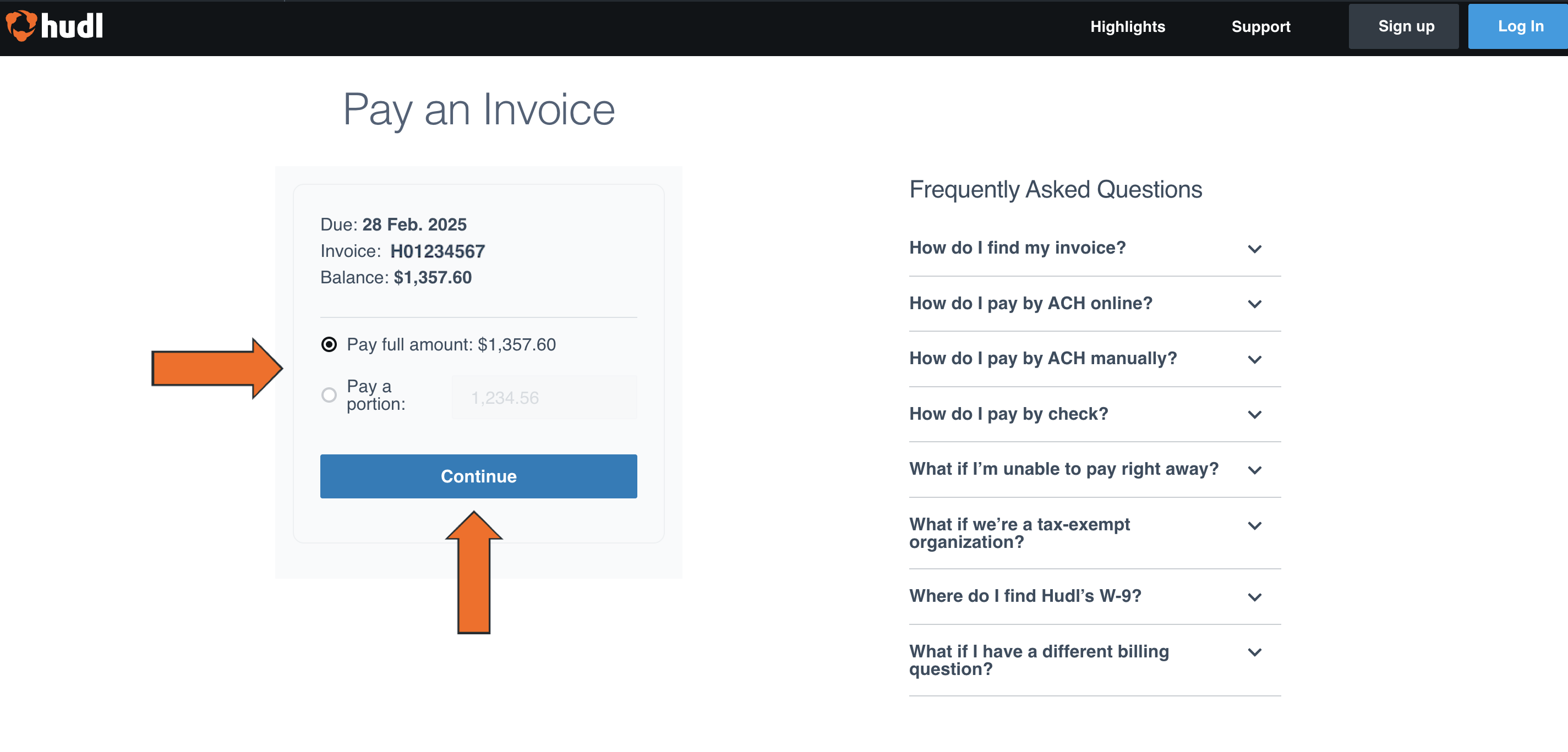 Pay Invoices • Hudl Support