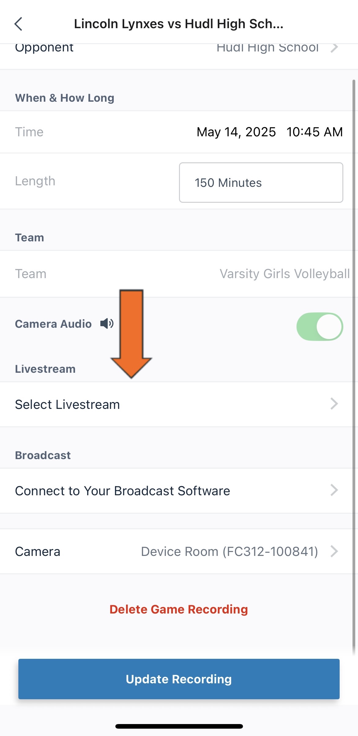 Livestream to Hudl Fan • Hudl Support