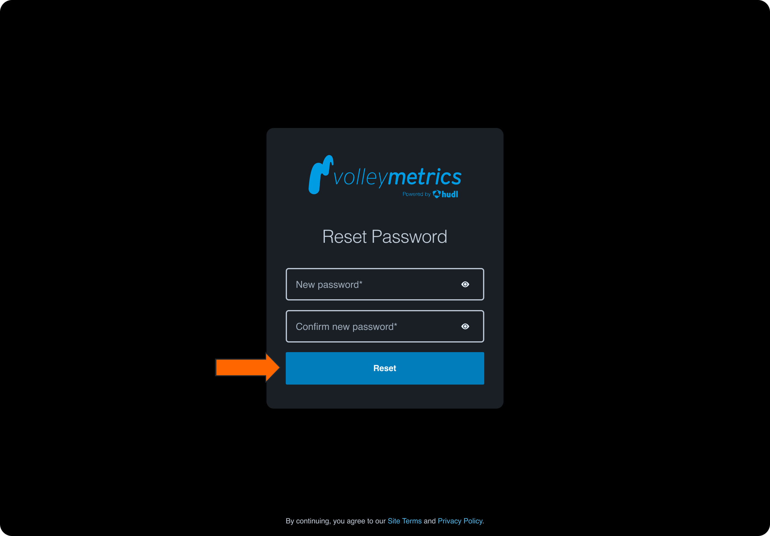 Reset Password • Volleymetrics • Hudl Support