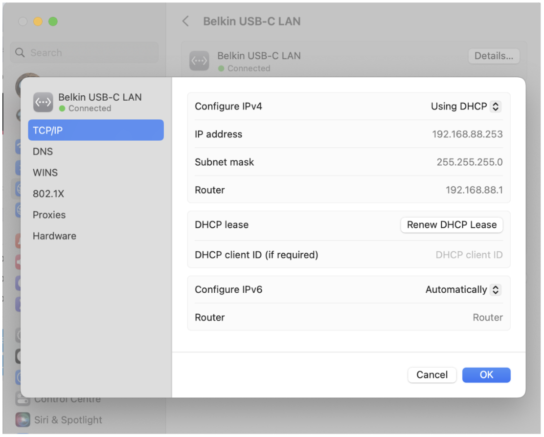 Enable DHCP on Limit 8 M2 • Hudl Support