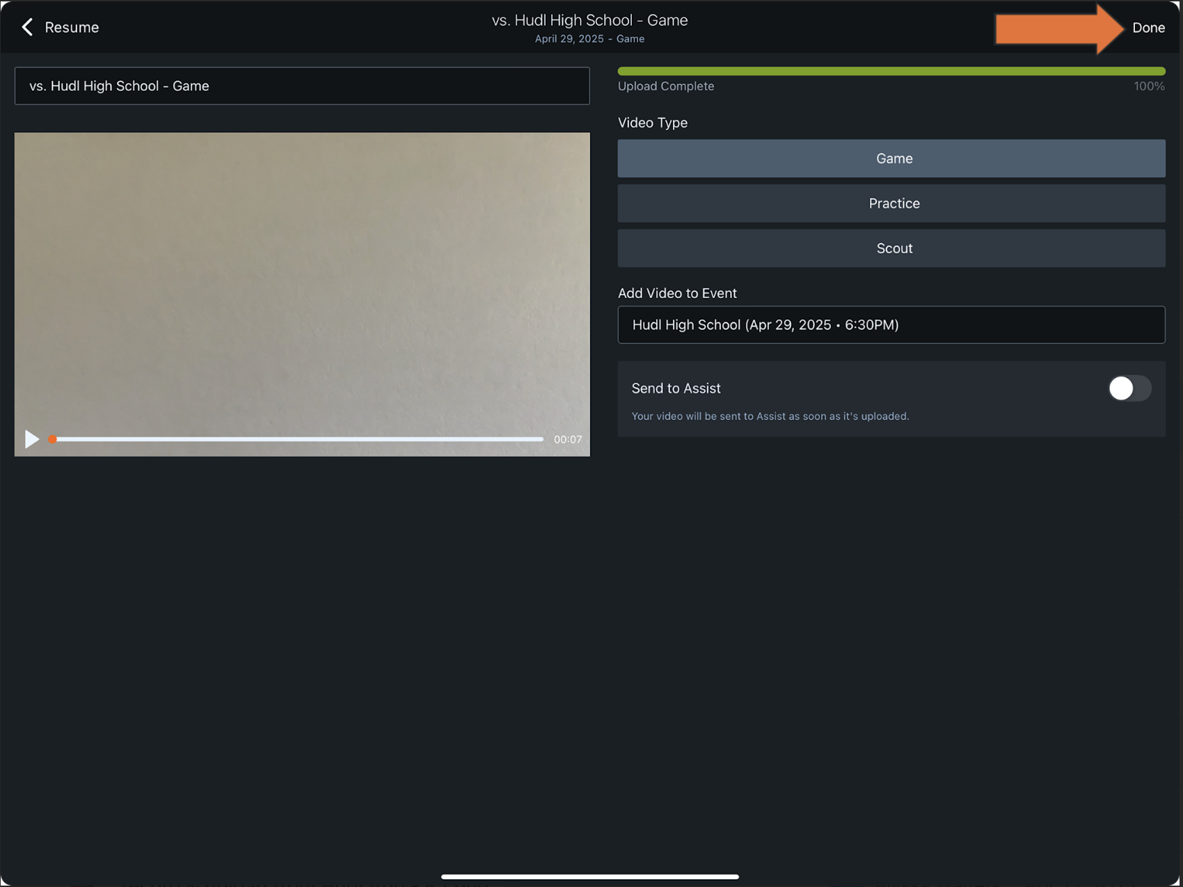 Record & Upload from Hudl App • Hudl Support