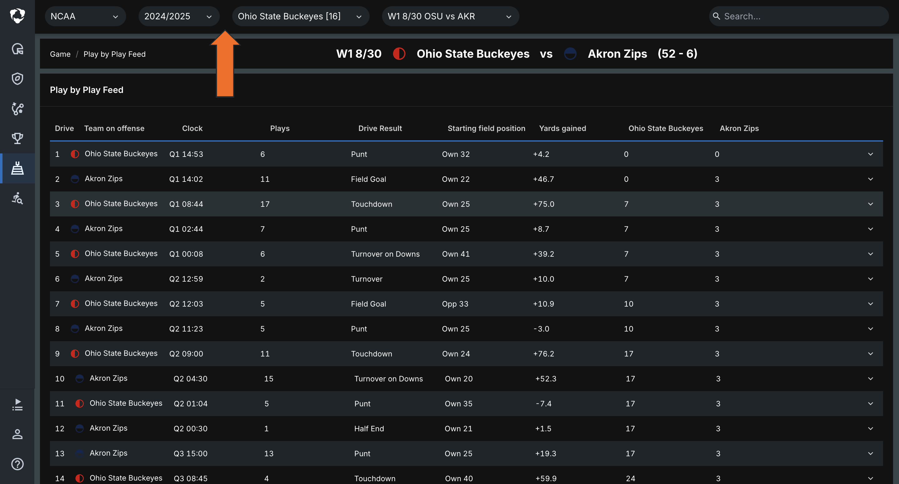 Play by Play Feed • Hudl Support