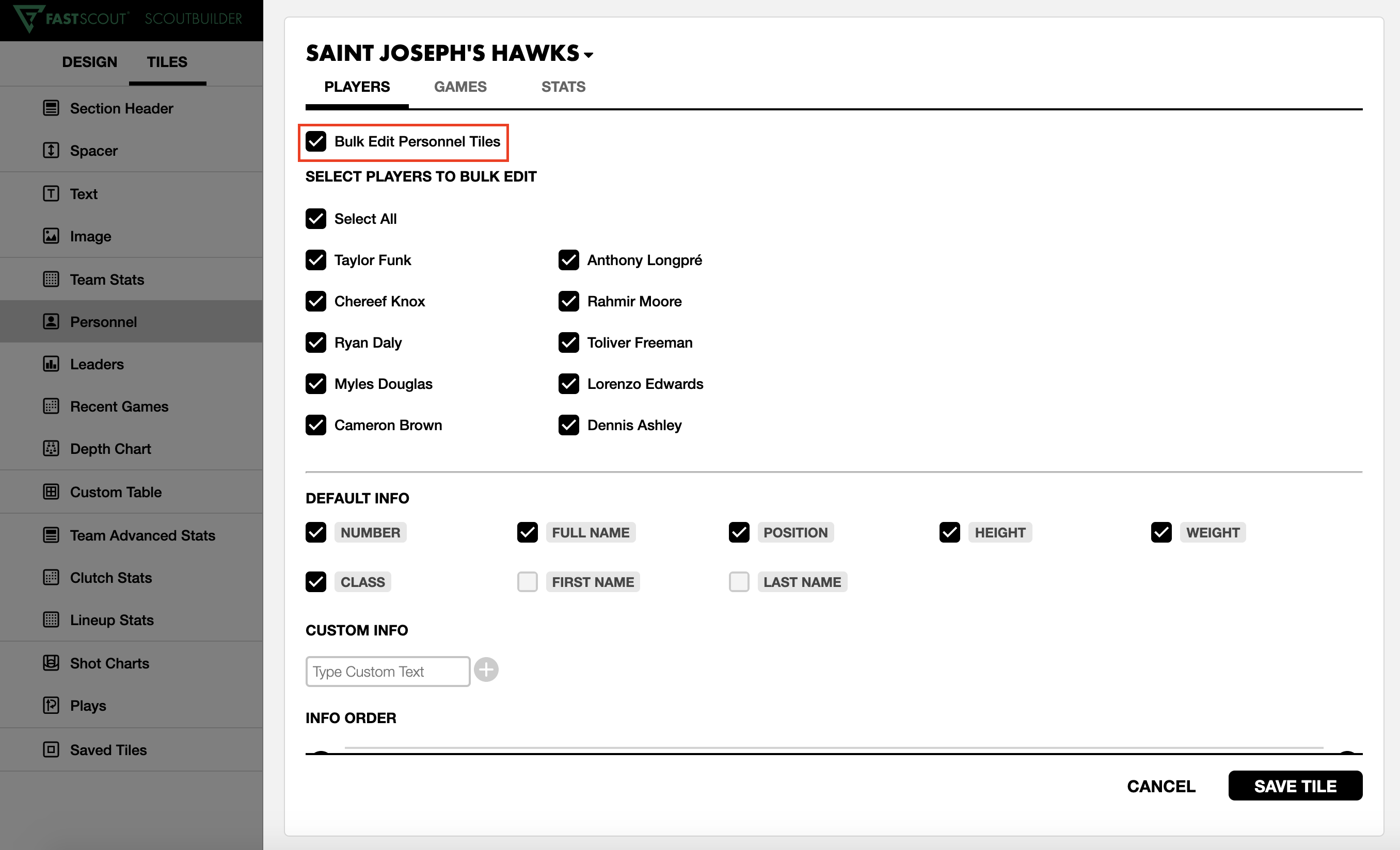 Use Last Season's Stats in Tiles • Hudl Support