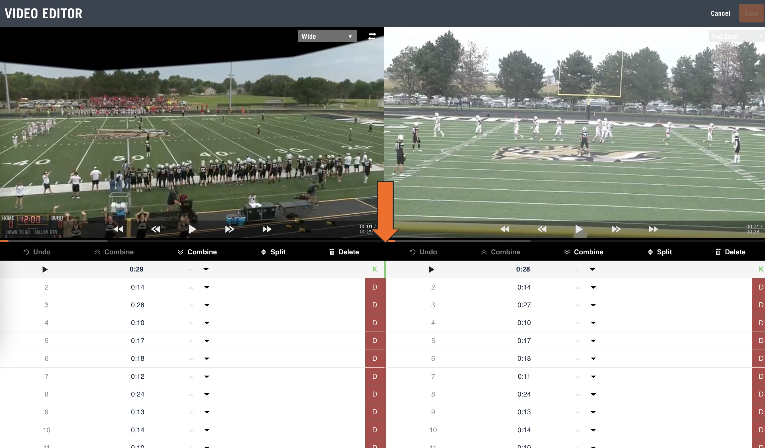 Edit Video Clips • American Football • Hudl Support